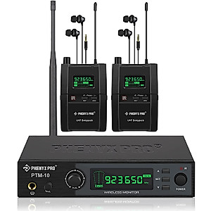 Phenyx Pro PTM-10 in Ear Monitor System in 900MHz Band Bundle with Compatible PTM-10 Bodypack Receiver