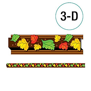 Carson Dellosa – Autumn Leaves Pop-Its Straight Borders, 3D Fall Classroom Décor, 8 Strips