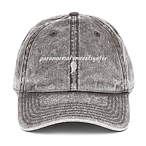 Paranormal Investigator Hat | Ghost Hunting Gear - - Vintage Cap - Hilarious Design Charcoal Grey