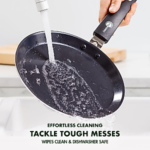 GreenPan Pancake Pan, Non Stick, Toxin Free Ceramic Frying Pan - Induction, Oven & Dishwasher Safe Cookware - 28 cm, Black