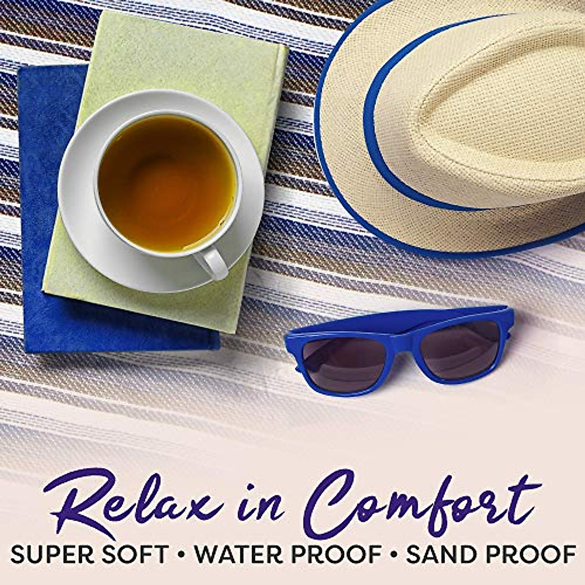 scuddles Picnic Blankets Dual Layers Picnic Blanket Outdoor Water-Resistant Handy Mat Tote Spring Summer Camping Blanket Great for The Beach