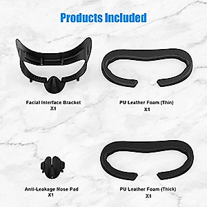 AMVR Magnetic Buckle Facial Interface Bracket & PU Leather Foam Face Cover Replacement for HP Reverb G2, with Anti-Leakage Nose Pad Accessories