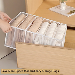 CulRun Wardrobe Clothes Organizers, Foldable 6 Grids Wardrobe Organizer, Portable Clothes Drawer Organizors, Washable Wardrobes Storage Organizer for Sweats, Shirt, Legging, Skirts, Socks, 3PCS, White