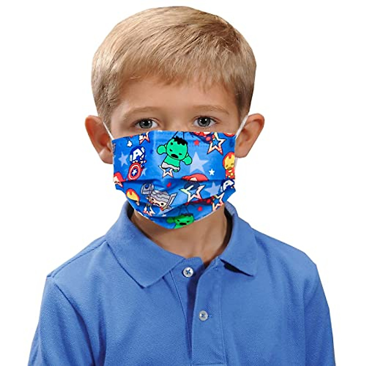 DUASTAR Kids Masks Disposable,50 Pcs Boys,Girl Unisex Face Mask,3 Ply Cute Masks For Children,Printed Cartoon Face Covering, Mascarillas Para Niños