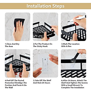 ESILIA Shower Caddy,2 Pack Adhesive Shower Corner Organizer Shelve with Large Capacity, No Drilling,Space aluminum Shower Storage Rack Holder for Bathroom, Dorm and Kitchen& Home Decor