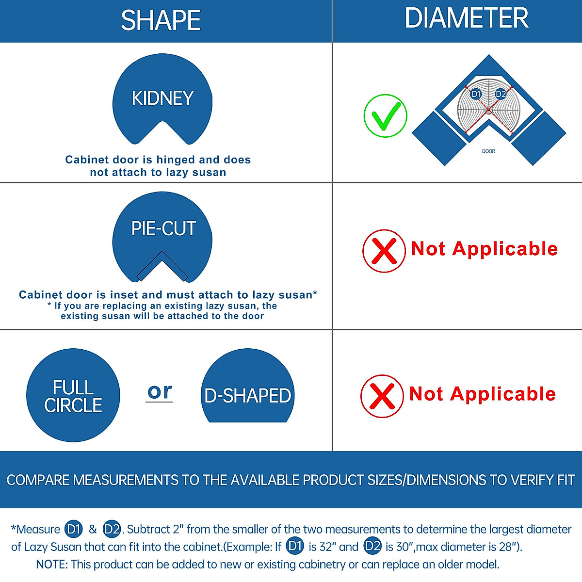 JOWBOOW 28" Corner Cabinet Lazy Susan Turntable, 270° Adjustable Height Chrome Replacement Shelves for Kitchen Corner Cabinet