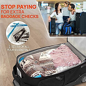 Vacuum Packing Bags for Travel - No Vacuum Reusable Large Sealed Space & Storage Saver Compression Packing, 2 Pack