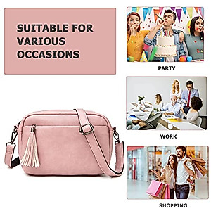 myfriday Lightweight Medium Crossbody Bag for Women, Camera Shoulder Purses Pocketbooks with Tassel and Triple Zipper Pocket