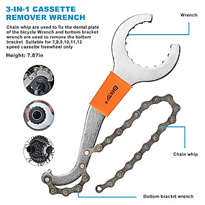 ACETOP Bike Tool kit, Including Bicycle Crank Removal Tool + 3 in 1 Bike Cassette Removal Tool + Bottom Bracket Remover + Rotor Lockring Removal Tool + Bike Pedal Wrench, Practical Repair Tool