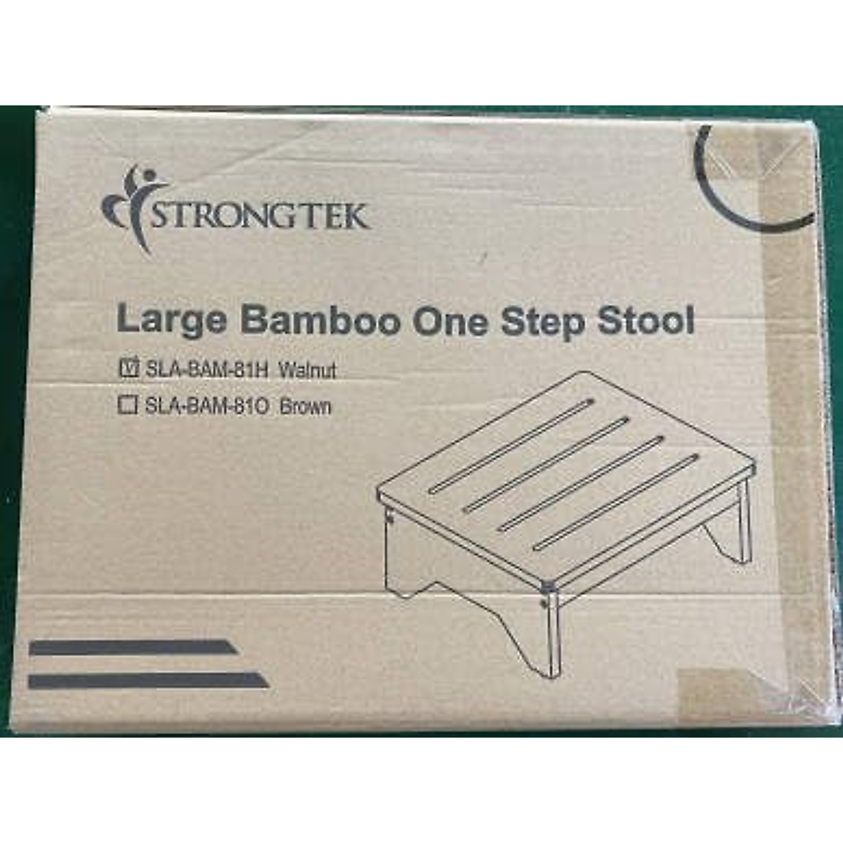StrongTek Bamboo Step Stool, Wooden Step with Non-Slip Bottom for Safety, Lightweight and Sturdy Footstool for Kitchen, Bedroom, Living Room, Perfect for Adults, Kids, Seniors, and Toddlers (Walnut)