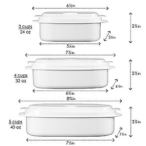 Reston Lloyd Cookware & Storage, Adjustable Vent on Lids Microwavable Cookware/Storage Set, Multiple Sizes, Fresh Lemons