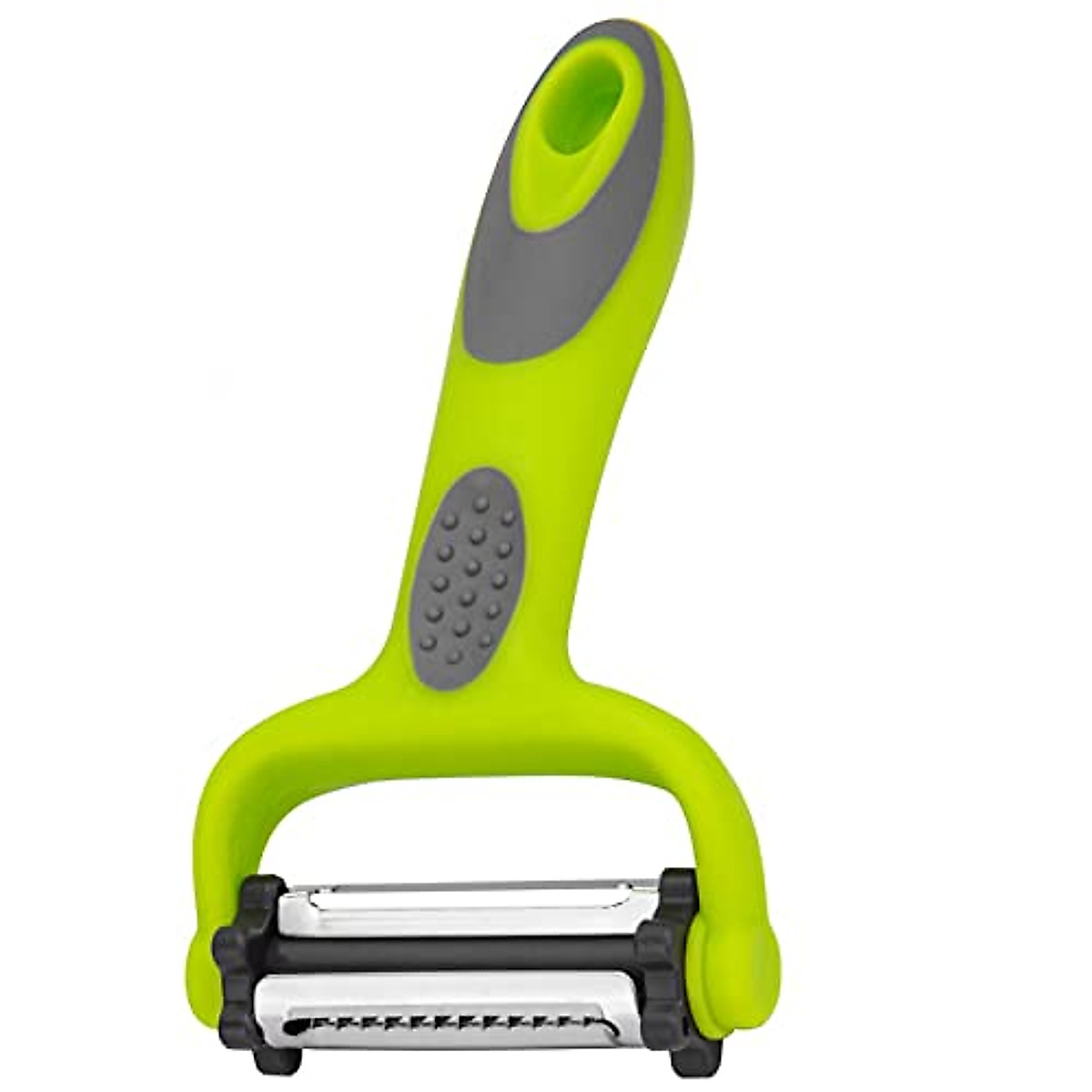 JIANYI Julienne Peeler, 3 in 1 Swift Julienne Peeler Vegetable Peeler, Carrot and Potato Peeler with Rotating Serrated Straight and Julienne Stainless Steel Slicer Blades