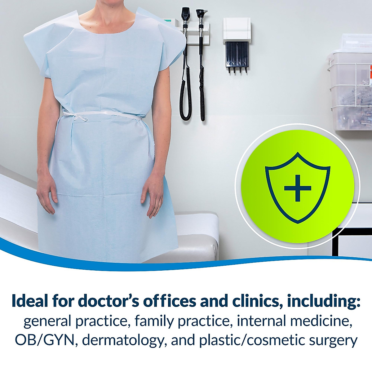 Avalon Papers 813 Standard Gown, Tissue/Poly/Tissue, Blue (Pack of 50)