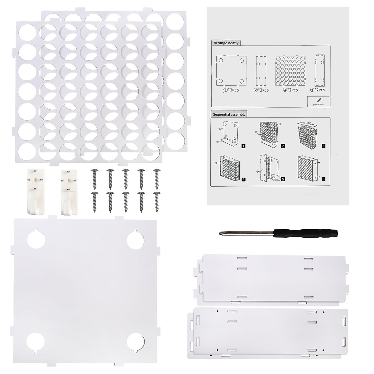 ZENFUN 2 Packs Craft Paint Storage Organizer, Craft Paint Rack Organizer with 49 Holes for Miniature Paint Set, Vertical Paint Rack Stand Wall-Mounted, 2oz Craft Paint Holder for Apple Barrel, Folkart