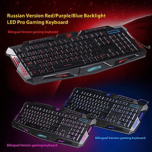 HJJWL Gaming Keyboard and Mouse, Backlit Mouse Keyboard Set, Three-Color Backlit Keyboard,Ergonomic Design，Seven Key Colorful Glowing Gaming Mouse, Up to 3200dpi