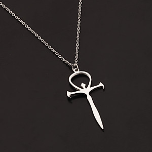 LBSBO Vampire Ankh Pendant Necklace Stainless Steel Vampire Cross Symbol Jewelry (Vampire Cross Necklace)
