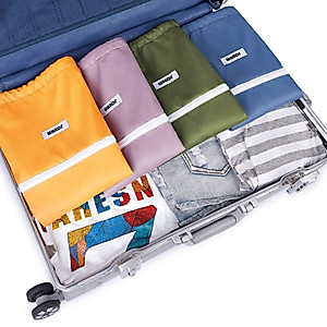 WANDF Drawstring Backpack String Bag Sackpack Cinch Water Resistant Nylon for Sport Yoga Gym Shopping (Dark Blue)