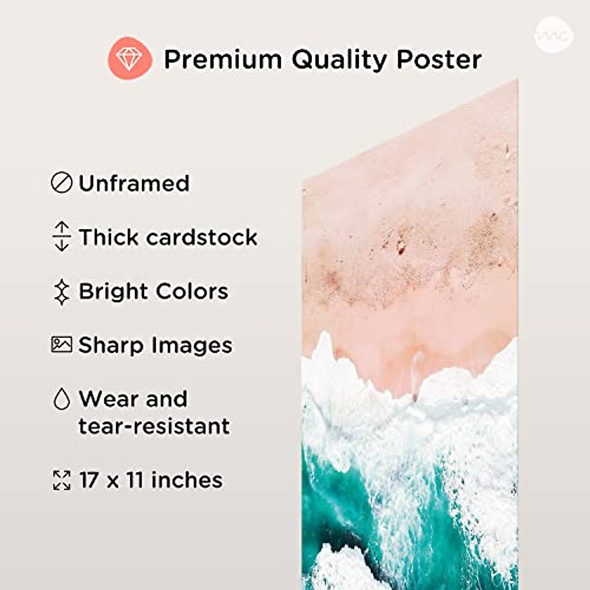 The Mojo Concept Motivational Wall Art, Office Decor For Women, Inspirational Wall Art, Beach Decor, Cubicle Decor, Beach Wall Decor, Motivational Poster, Office Wall Decor (Set of 6 Posters 11x17)