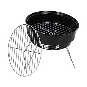 yaogohua Mini Round Barbecue Grill Set, Portable Iron Charcoal Grill for Home Kitchen Outdoor BBQ Camping Traveling Picnics Garden Beach Party