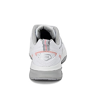 New Balance Women's 608 V5 Casual Comfort Cross Trainer, White/Pink, 7 Wide