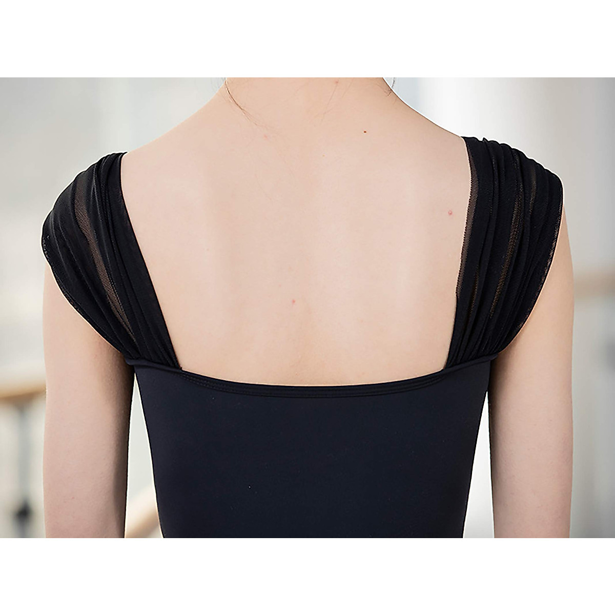 Whitewed Ballet Leotard Women Short Sleeve Gymnastics Ballet Bodysuit Dancewear Black