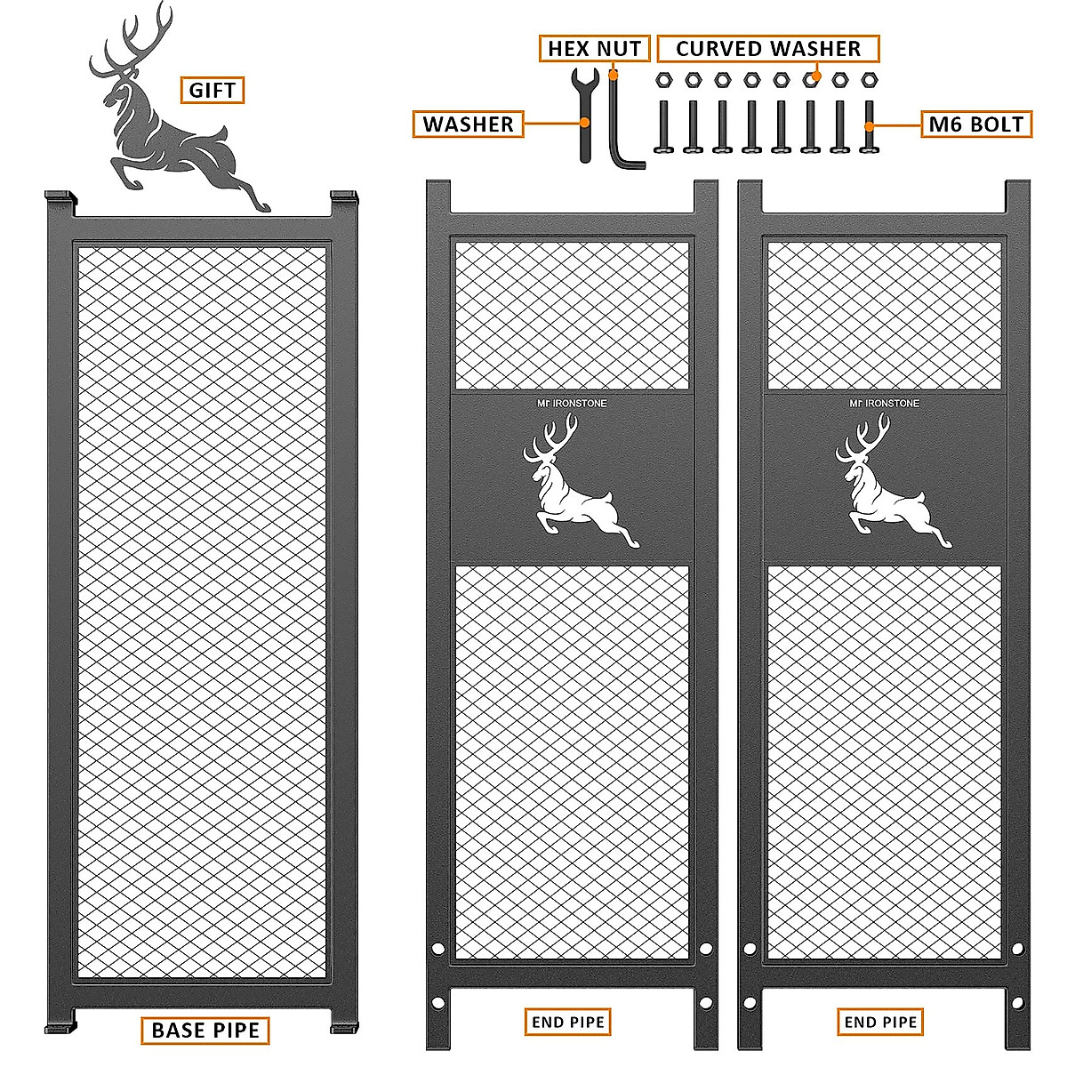 Mr IRONSTONE 4ft Firewood Rack - Durable Outdoor Storage
