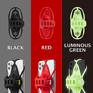 Bone】 Bike Tie Pro 4 Bike Phone Mount Bicycle Phone Holder for Stem Mounting 4.7"-7.2" Cell Phones, Ultra Light Phone Mount for Bike Motorcycle, Designed for Road Touring Bicycle Accessories - Red