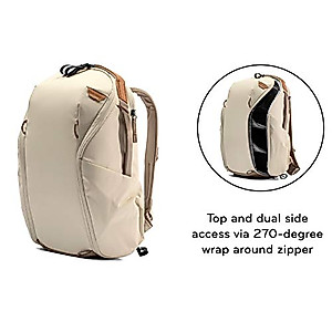 Peak Design Everyday Backpack Zip 15L Bone, Carry-on Backpack with Laptop Sleeve (BEDBZ-15-BO-2)