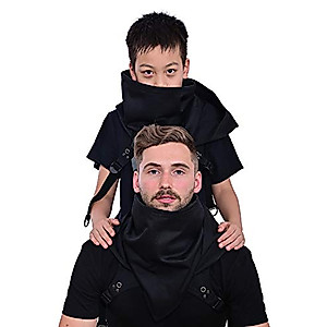 HIBIRETRO Cyberpunk Rogue Cowl Hood Scarf, Winter Unisex Neck Warmer Costume Hooded Cape Hat for Halloween Cosplay and Outdoor Daily Wear (Black)