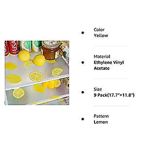INNOLITES 9 Pack Refrigerator Liners, Waterproof Washable Fridge Liner, 17.7"x11.8" Non-Slip Refrigerator Shelf Liner-BPA Free, for Fridge Glass Shelf, Cabinet, Drawer, Freezer Safe (9 Yellow)