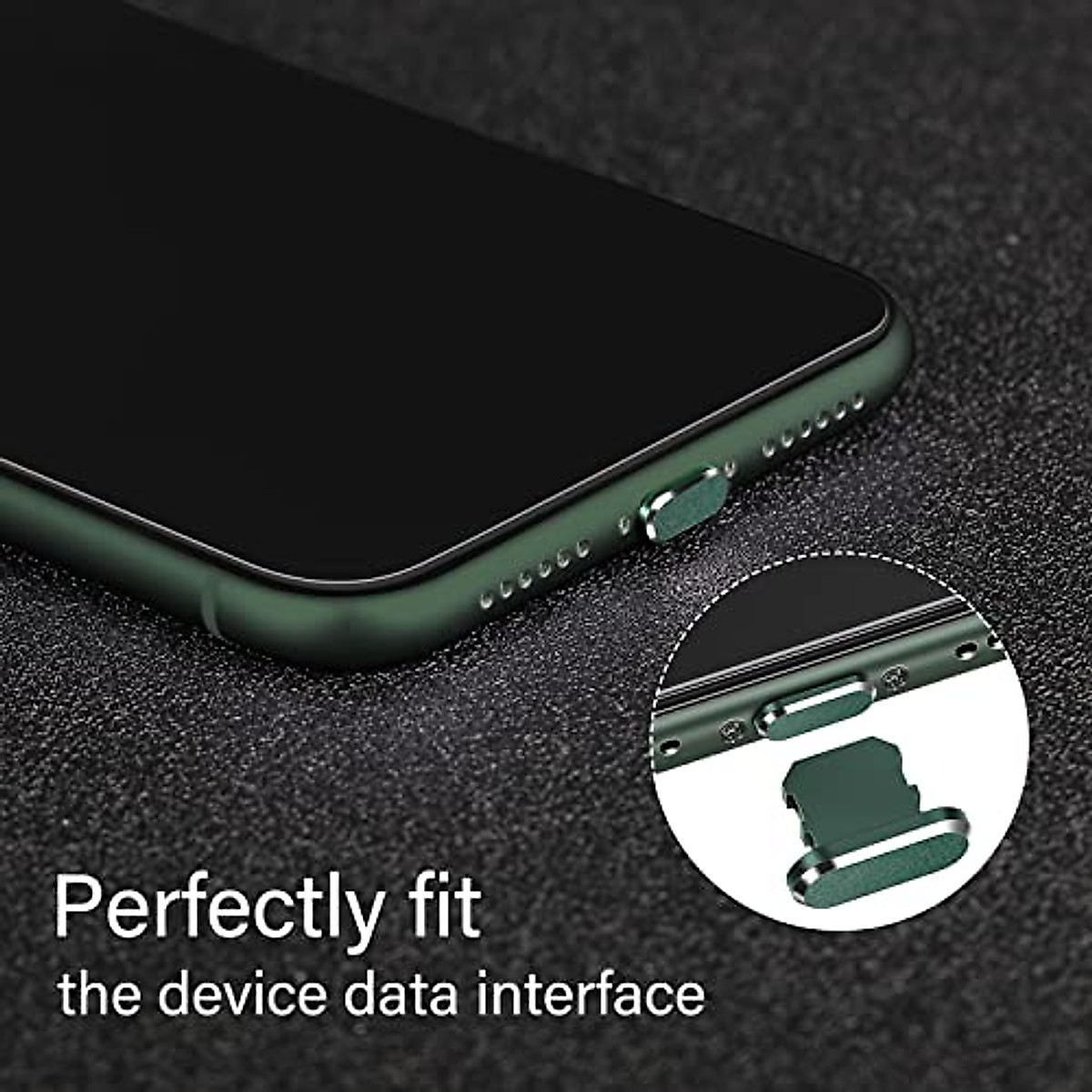 Weewooday 4 Pieces Anti Dust Plugs Compatible with iPhone 11, 12, 13, 14, Pro, Max/x/xs/xr, 7, 8 Plus, iPad Mini/Air, Protects Charging Dust Cover(Midnight Green)