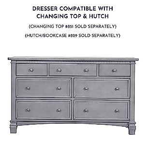 Evolur Santa Fe Double Dresser, Storm Grey