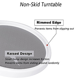 Acrux7 2 PCS 2 Tier 10 Inch Lazy Susan Organizer, Plastic Lazy Susan Turntable for Cabinet, Lazy Susan Spice Rack Organizer for Kitchen, Pantry, Refrigerator, Bathroom, Non-Skid Lazy Susan