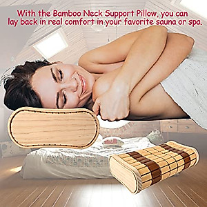 ikare Wooden Sauna Pillow - Bamboo Sauna Neck Rest, Sauna Accessories Headrest for Relaxing Home Gym Saunas Spa Spas Steam Rooms