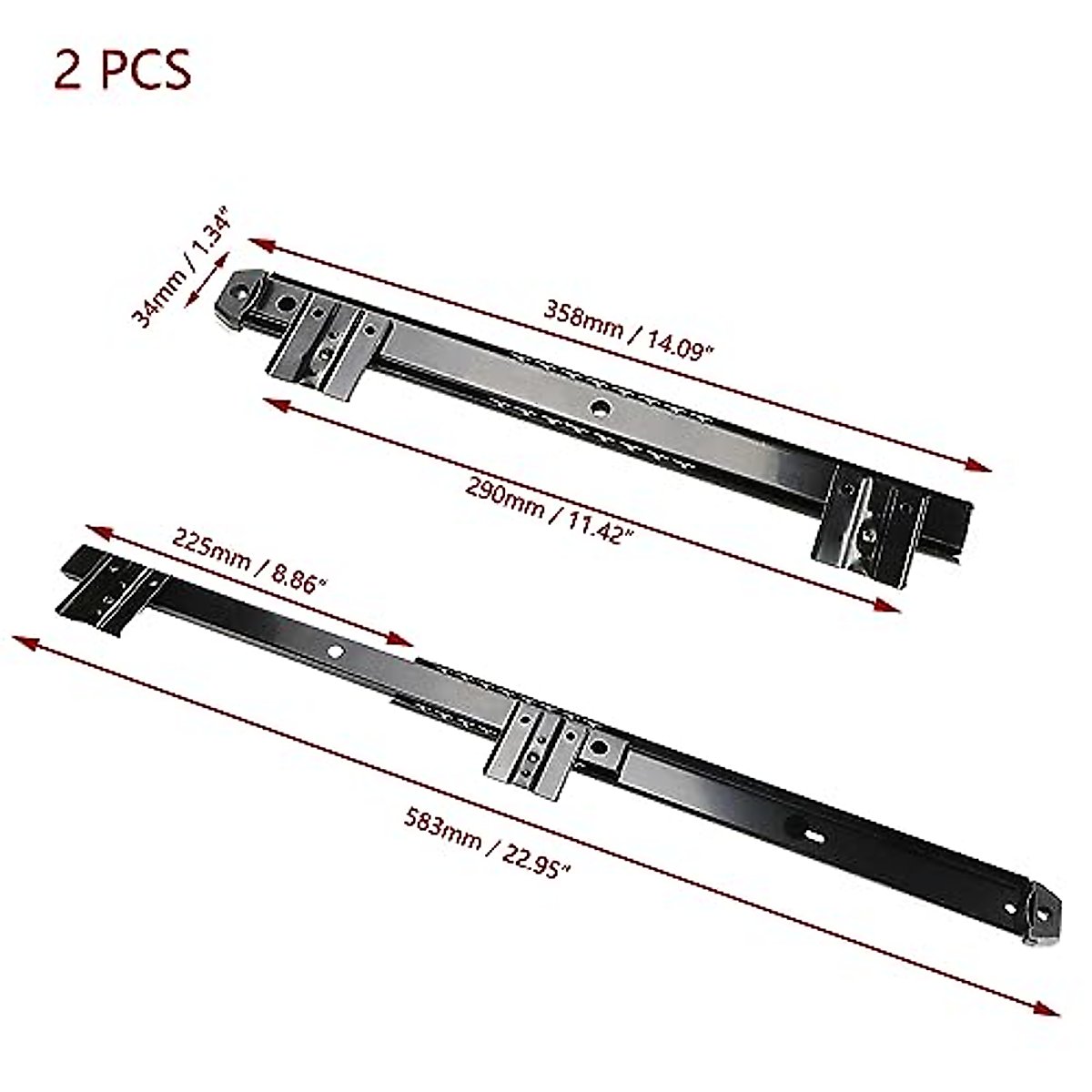 KUMGROT Black Keyboard Slides 14 Inches Keyboard Tray Under Desk Slides Computer Drawer Tray Accessories Keyboard Drawer Slides with Adjustable Height Bracket