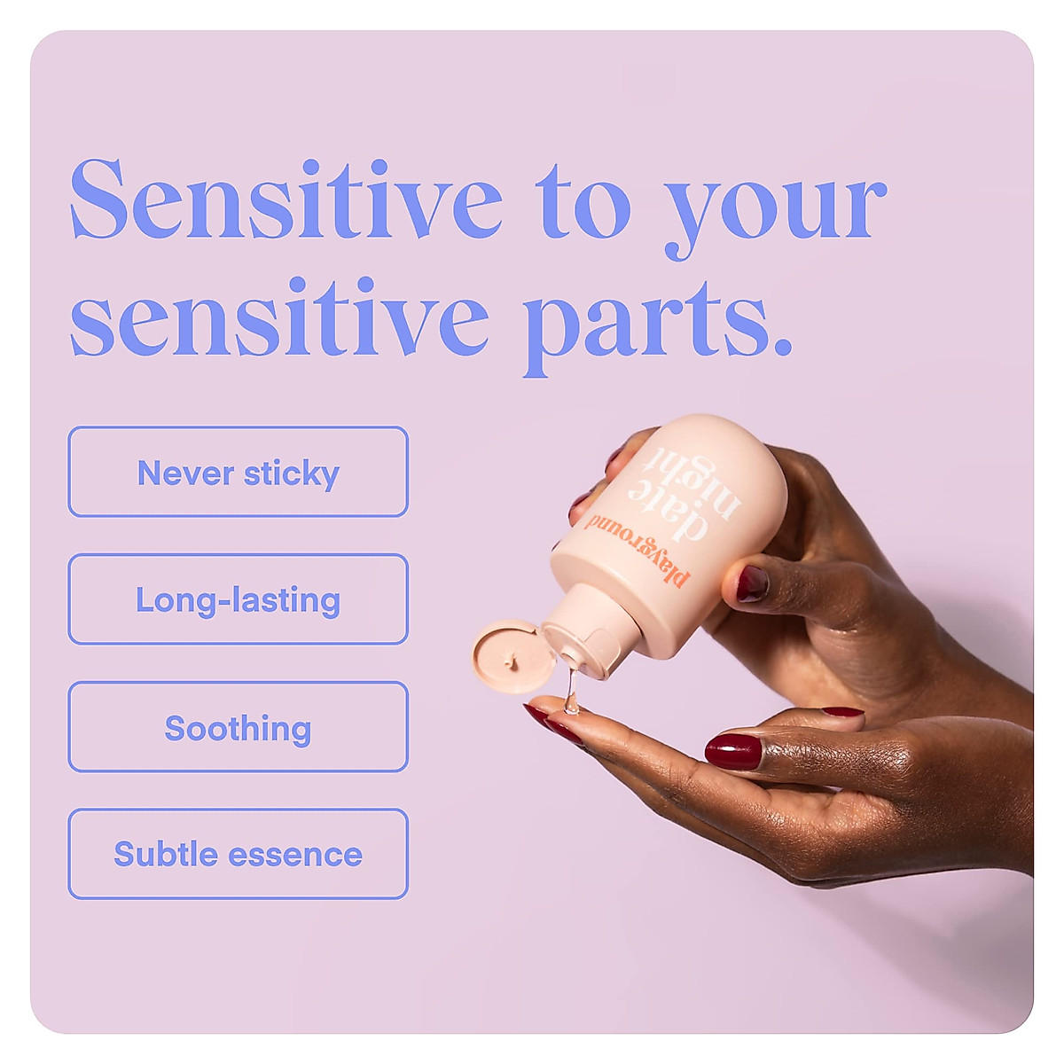 Playground Date Night, Water-Based Personal Lubricant with Naural Ingredients, Safe to Use with Latex Condoms, Lube for Men, Women, and Couples, Champagne & Vanilla Scent, 3.7 Fl. Oz.