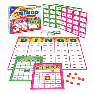 Carson Dellosa Sight Words Bingo Games—Learning Tools for Kindergarten and First Grade Reading Skills, Double-Sided Language, Vocabulary Building Game Cards