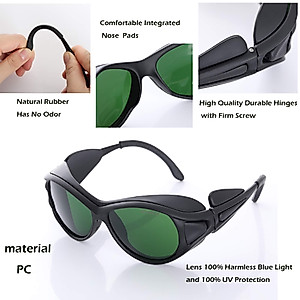 JILERWEAR Professional Laser Safety Glasses for 405nm,445nm,450nm,532nm,850nm Laser and 190nm-490nm Wavelength Violet/Blue/Red Laser Protection Goggles