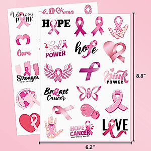 70pcs Pink Ribbon Breast Cancer Awareness Tattoo Sticker Foundation/Event/Walk/Run