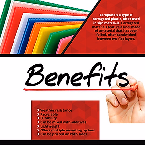 Corrugated Plastic 4mm Boards - 18"x12" (10 Sheets) … (Black)