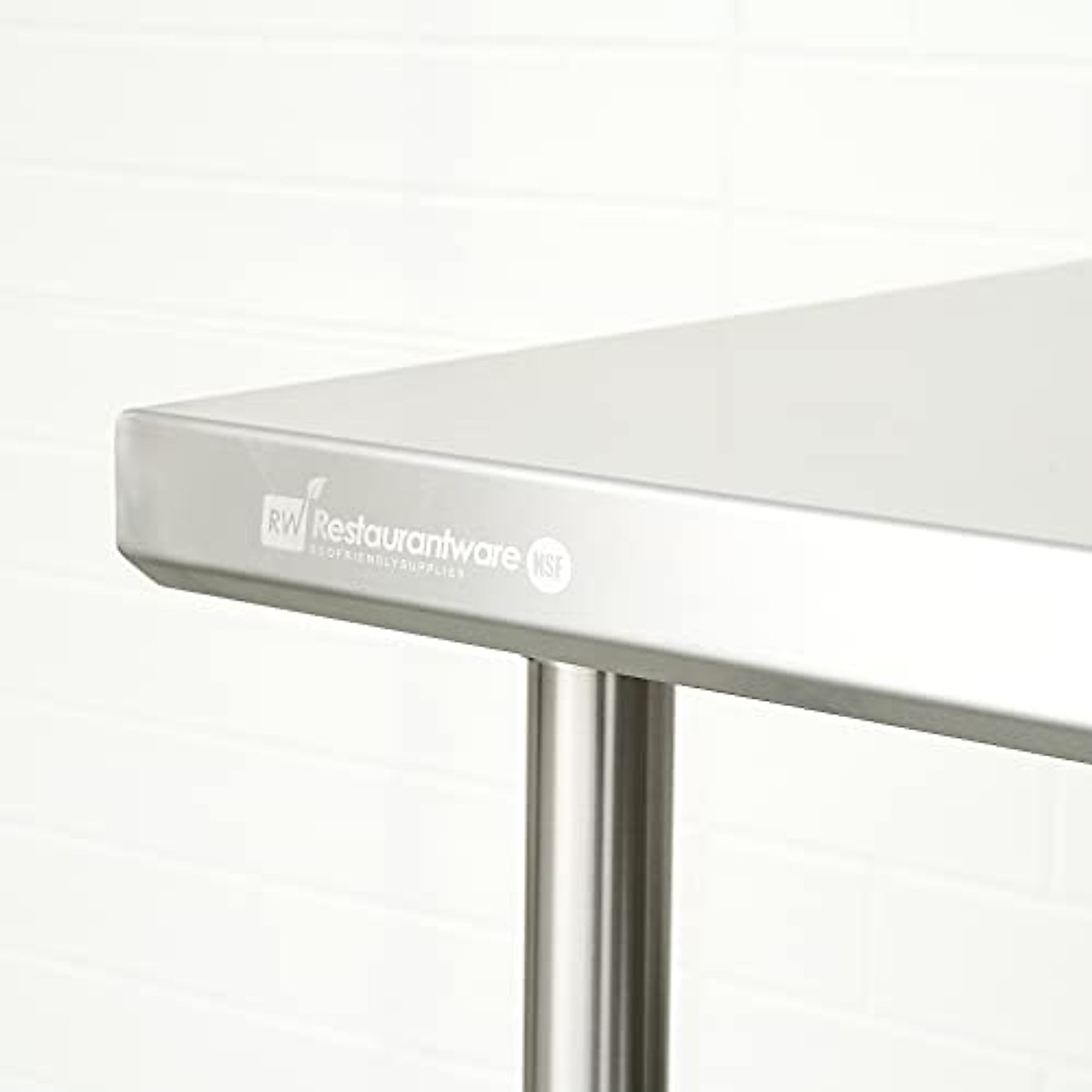 Restaurantware Kitchen Tek 16-Gauge 304 Stainless Steel Commercial Work Table - Medium Duty, 4" Backsplash, Undershelf - 30" x 60" - 1 count box,Silver