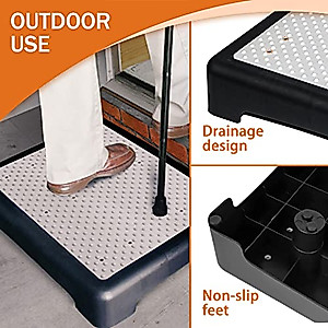 Half Step Stool, Heavy Duty Step Platform with Non-Slip Surface 440 Lbs Load Capacity, Mobility Step Stools for Adults & Elderly Seniors Indoor and Outdoor Use, Medium Size