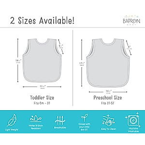 BapronBaby Eggs & Bacon Bapron - No Neck Tie Safer Bib for Baby & Toddler - Soft Waterproof Stain Resistant - Machine Washable - Sz Baby/Toddler 6m-3T
