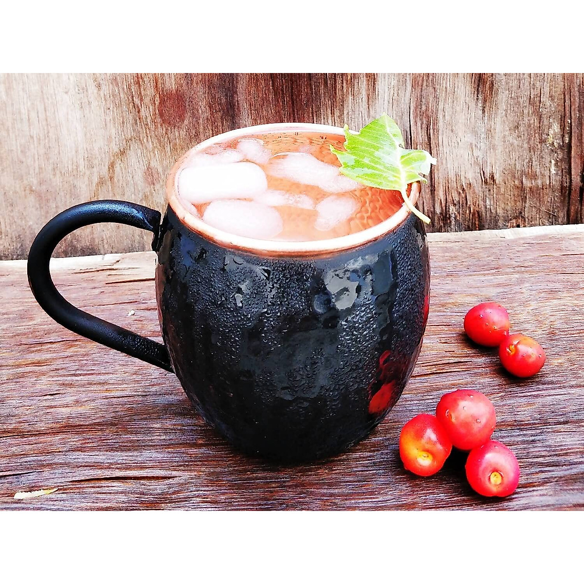 Staglife Black Matte Moscow Mule Copper Mugs, 20 Oz [Set of 2] + 16 Oz [Set of 2]