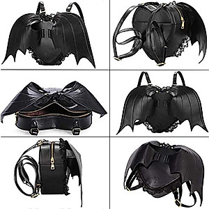 Women Backpack Novelty Bat Wings Daypack Gothic Purse Punk Lace Lolita Bag Lady, Black