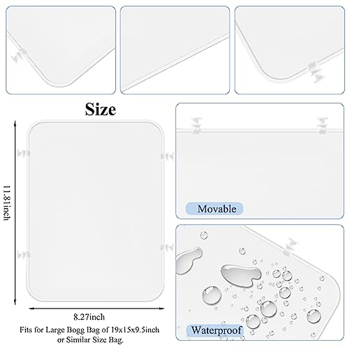 Beach Bag Divider Tray for Bogg Bag Original Accessories for Bogg Bags Suitable for BOGG BAG Large Divider Trays Bags Of 19x15x9.5inch 2 Pack