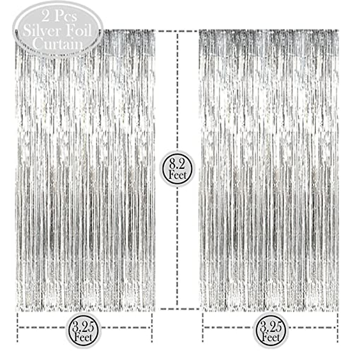 Black and Silver Party Decorations Kit, Silver Foil Fringe Curtain Backdrop, Black and Silver Balloons Set, Graduation Party Decorations 2023, Black and Silver Birthday Party Supplies