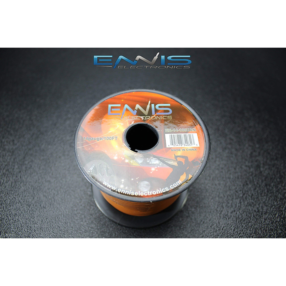 14 Gauge Wire TAN by ENNIS ELECTRONICS 100 FT Spool Primary Automotive AWG Copper CLAD