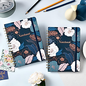 Spiral Journal/Notebook - Lined Journal with Back Pocket and Hardcover, 8.5" x 6.4", College Ruled Notebook/Journal, Premium Thick Paper, Strong Twin-Wire Binding, Perfect for School, Office & Home -