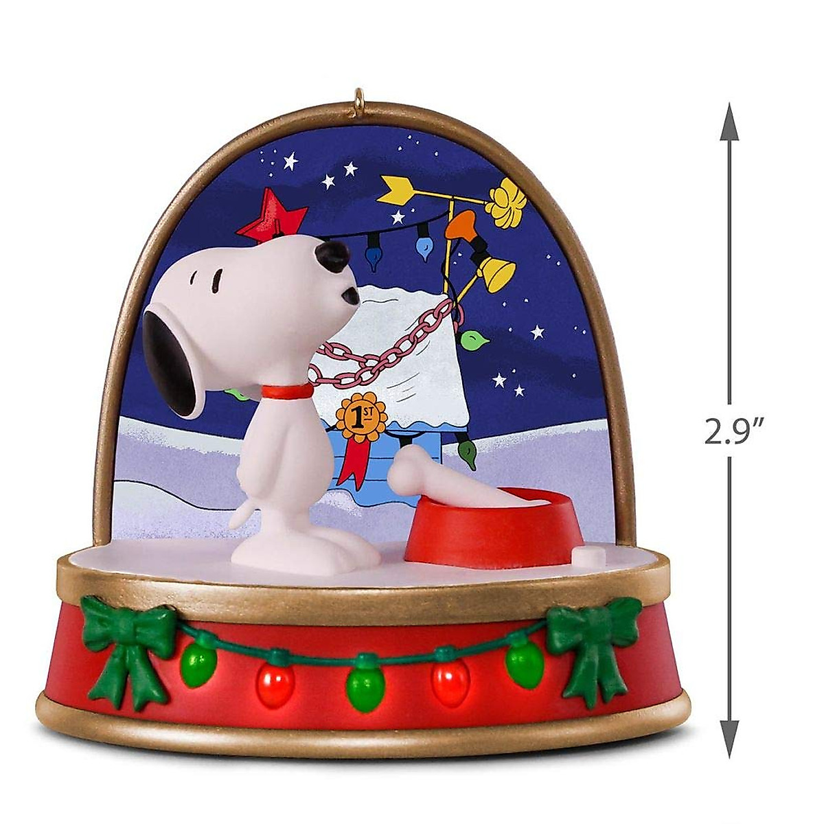 HMK Hallmark 2018 Keepsake A Charlie Brown Christmas Snoopy Ornament with Sound and Light